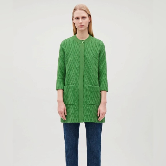COS | Jackets & Coats | Cos Womens Textured Jacquard Knit Cardigan Size ...